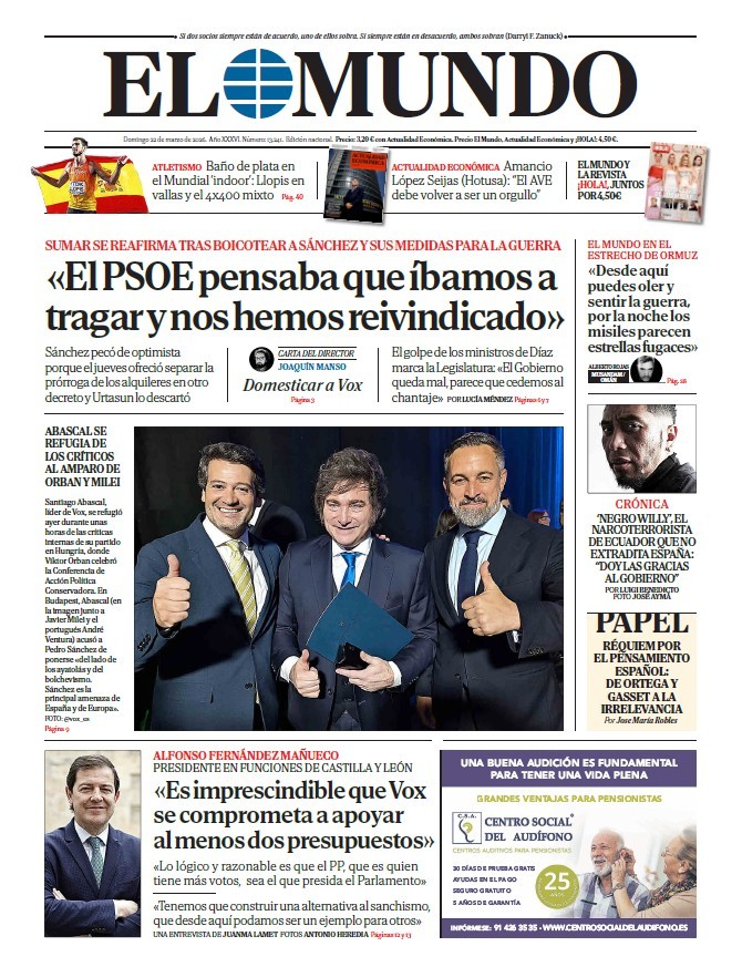 Portada EL MUNDO hoy - Edición impresa | EL MUNDO