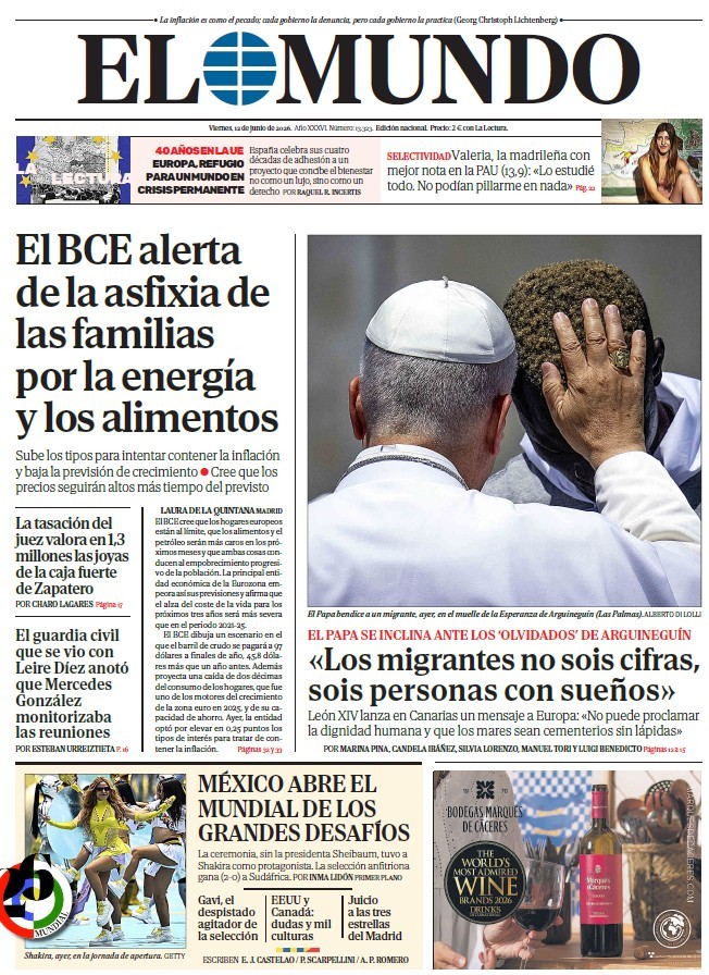 Portada EL MUNDO hoy - Edición impresa | EL MUNDO